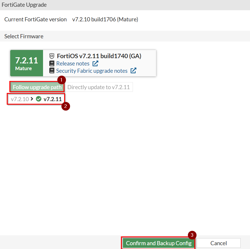 Fortinet Upgrade - GIGAS DOCS